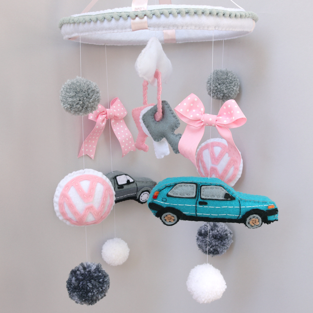 VW car theme baby mobile ⋆ ChickyWonders handmade nursery decor